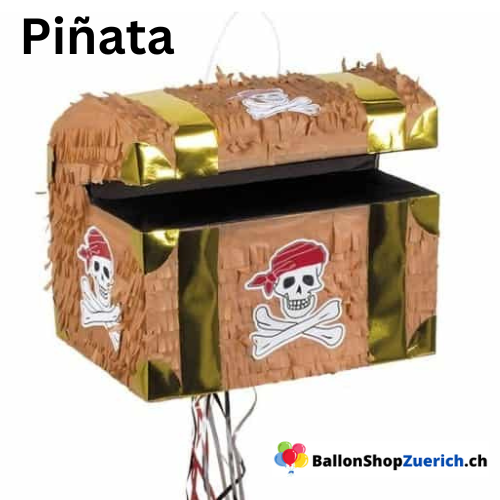 Zieh-Piñata Pinata Schatztruhe Pirat Kiste - BallonShopZuerich.ch